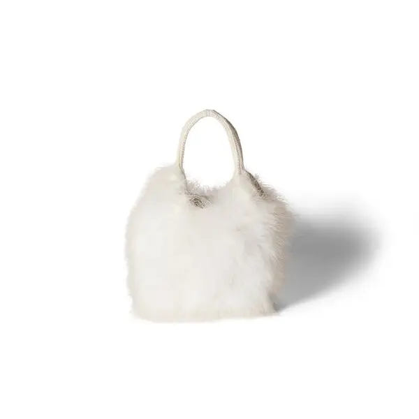 Miu Miu Ivy Crochet Handbag With Feathers