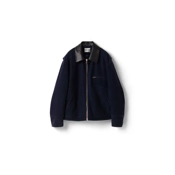 Miu Miu Washed Wool Cloth Blouson Jacket