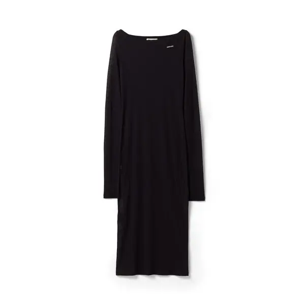 Miu Miu Long Ribbed Knit Jersey Dress