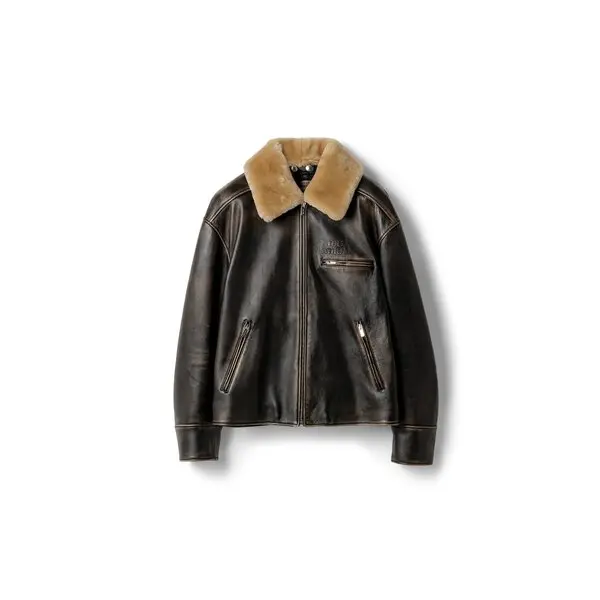ジャケット・アウター archive Mens miumiu leather jacket riri Miu Miu Nappa Leather Jacket - Black | Editorialist