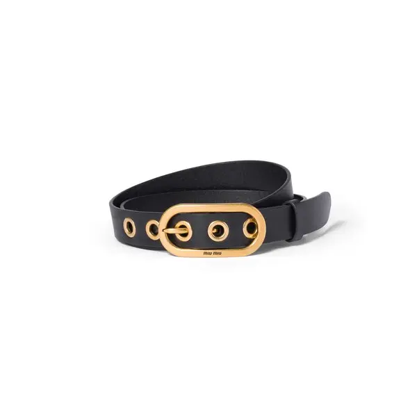 Miu Miu Leather Belt - Black