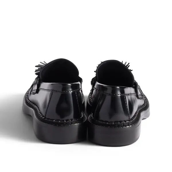 Miu Miu Tassel Loafers In Polished Leather - Black