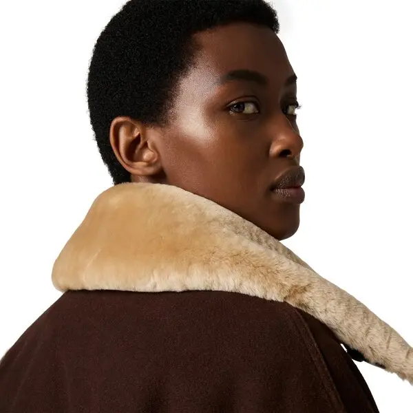 Miu Miu Garment-dyed Wool Blouson With Shearling Collar