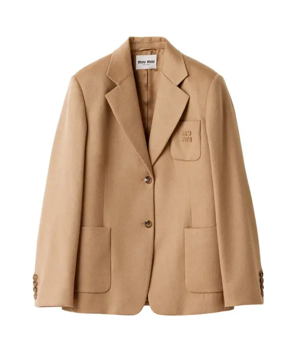 Miu Miu Single-breasted Camel Hair Jacket