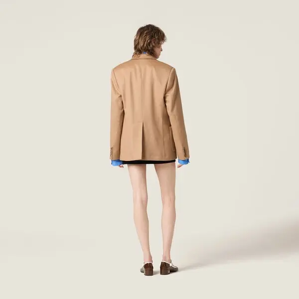 Miu Miu Single-breasted Camel Hair Jacket