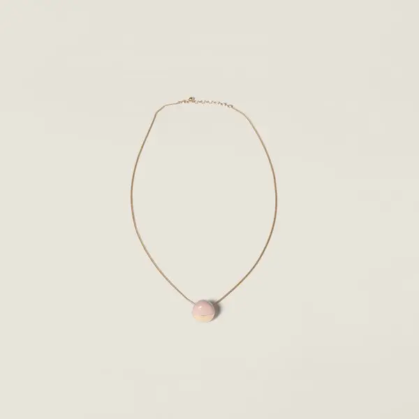 Miu Miu Metal Pendant Necklace - Powder Pink