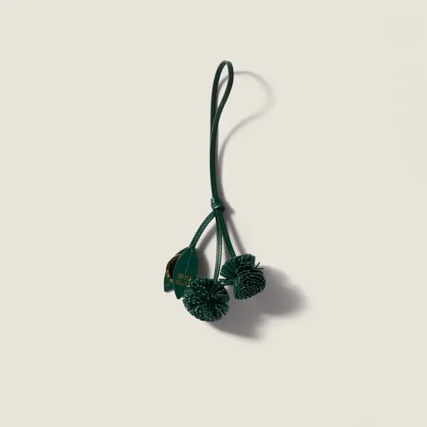 Miu Miu Trick Leather Keyring - Billiard Green