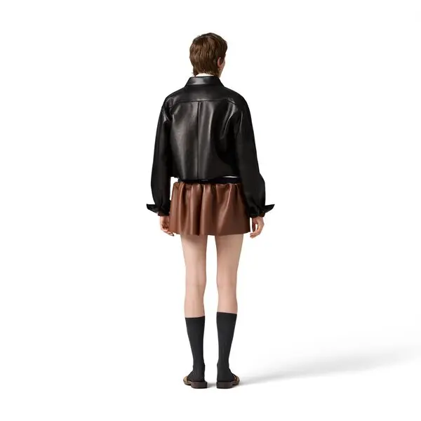 Miu Miu Plongé Nappa Leather Miniskirt - Palisander