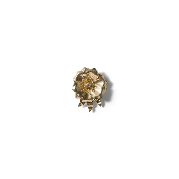 Miu Miu Metal Brooch With Crystal - Gold/crystal