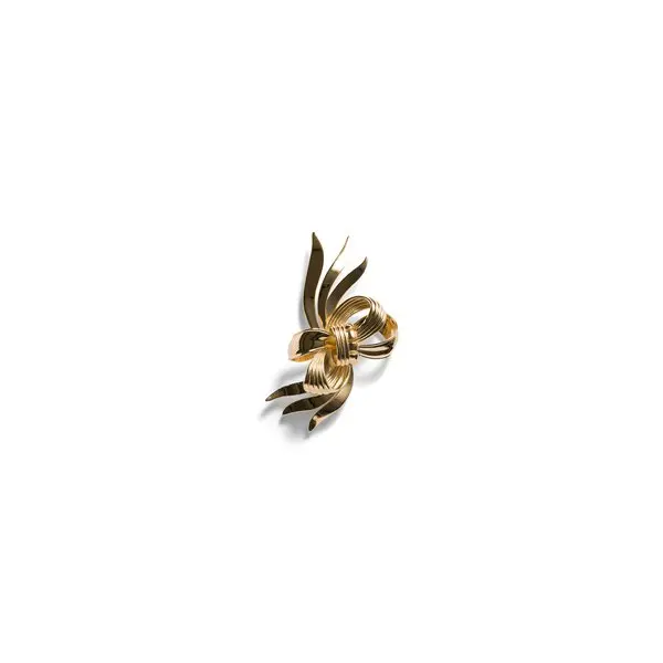 Miu Miu Metal Bow Brooch - Gold