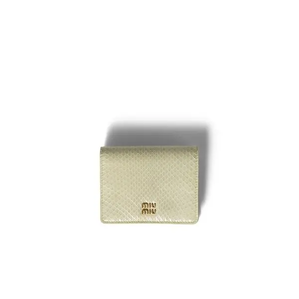 Miu Miu Small Ayers Leather Wallet - Pistachio Green