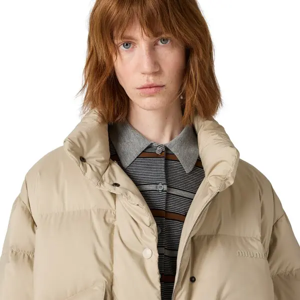 Miu Miu Technical Pongé Down Jacket