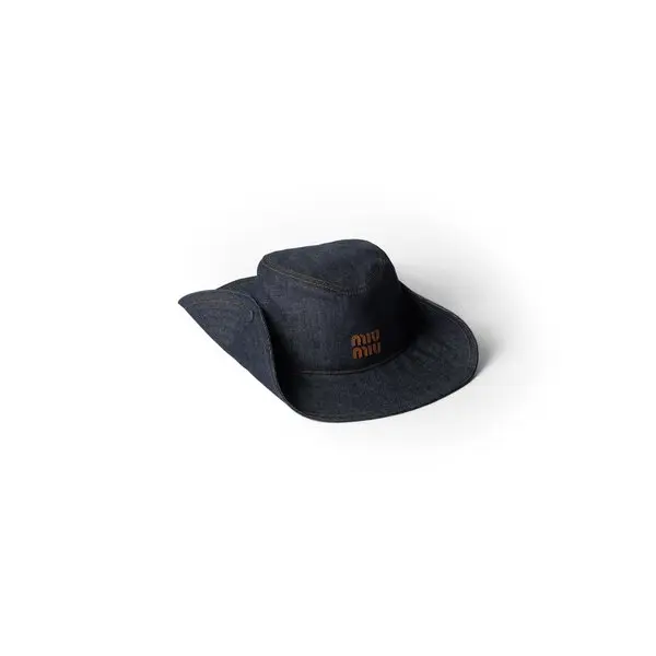 Miu Miu Denim Cowboy Hat - Blue/brandy