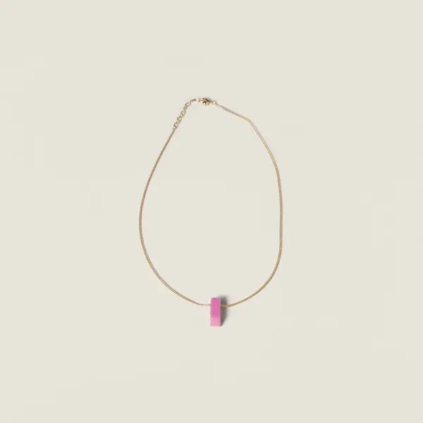 Miu Miu Metal Necklace - Pink