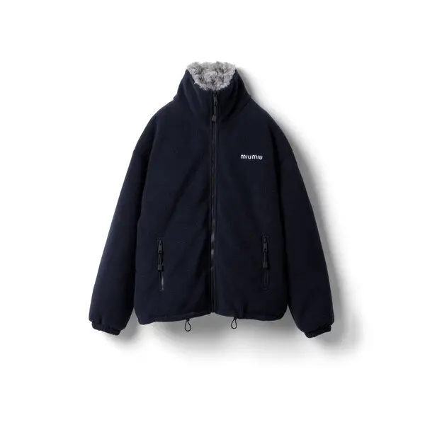 Miu Miu Fleece Down Jacket - Navy
