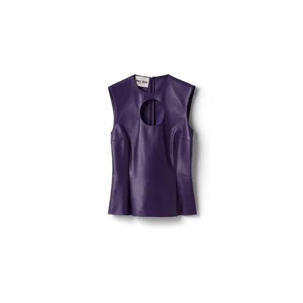 Miu Miu Nappa Leather Top With Buckle
