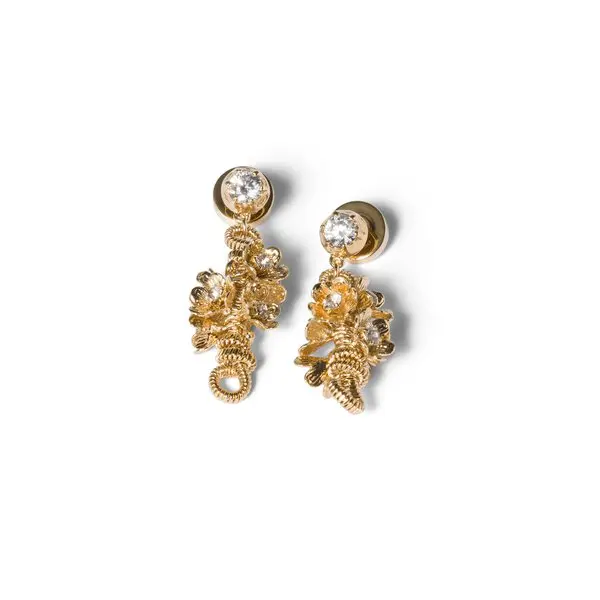 Miu Miu Crystal Metal Earrings - Gold/crystal