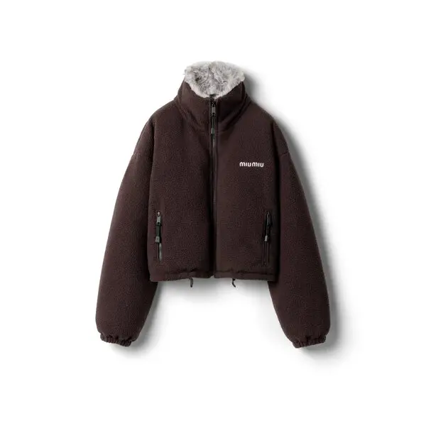 Miu Miu Fleece Down Jacket - Ebony