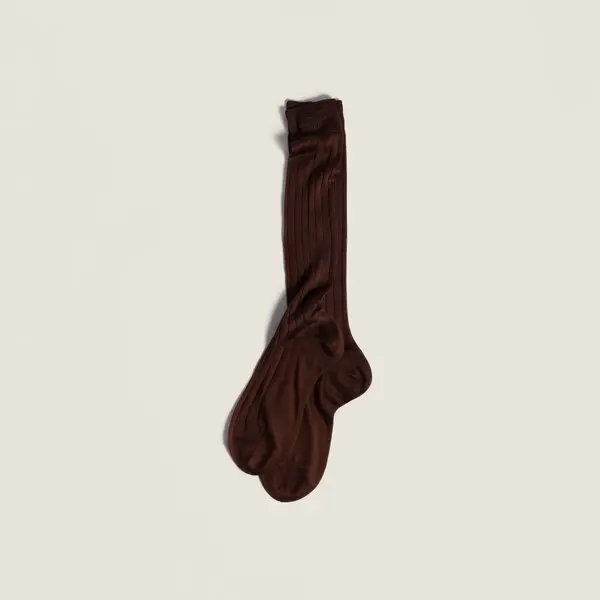 Miu Miu Silk Socks - Cocoa Brown