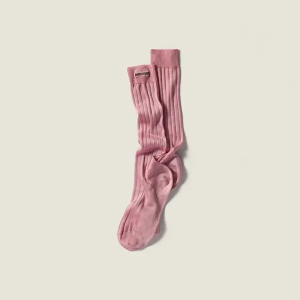Miu Miu Silk Socks - Begonia Pink