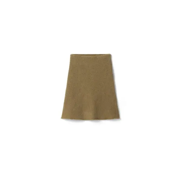 Miu Miu Wool Knit Flared Skirt - Forest Green
