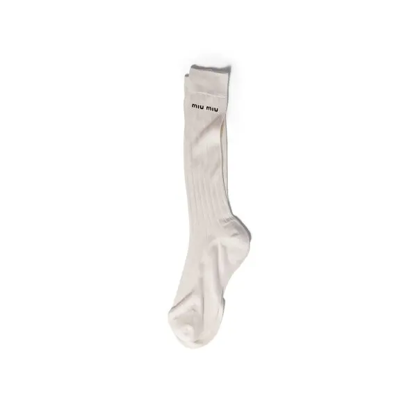 Miu Miu Silk Blend Socks - White