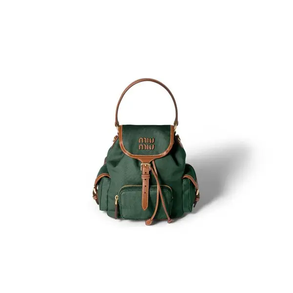 Miu Miu Canvas And Leather Backpack