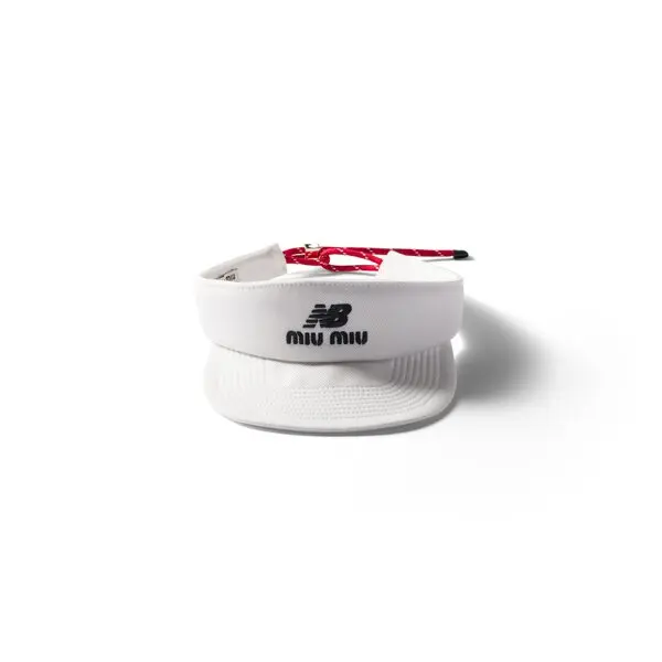 Miu Miu Denim Visor - White/red