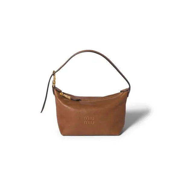 Miu Miu Spirit Nappa Leather Pouch - Oak