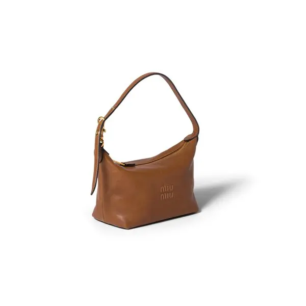 Miu Miu Spirit Nappa Leather Pouch - Oak