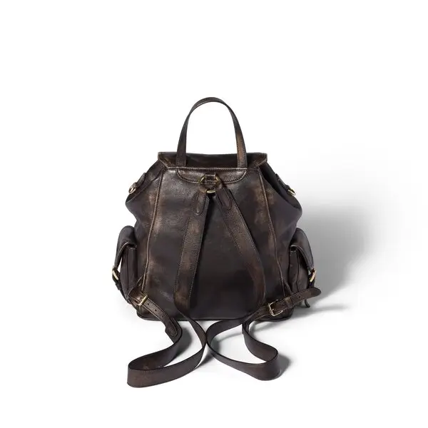 Miu Miu Leather Backpack - Coffee