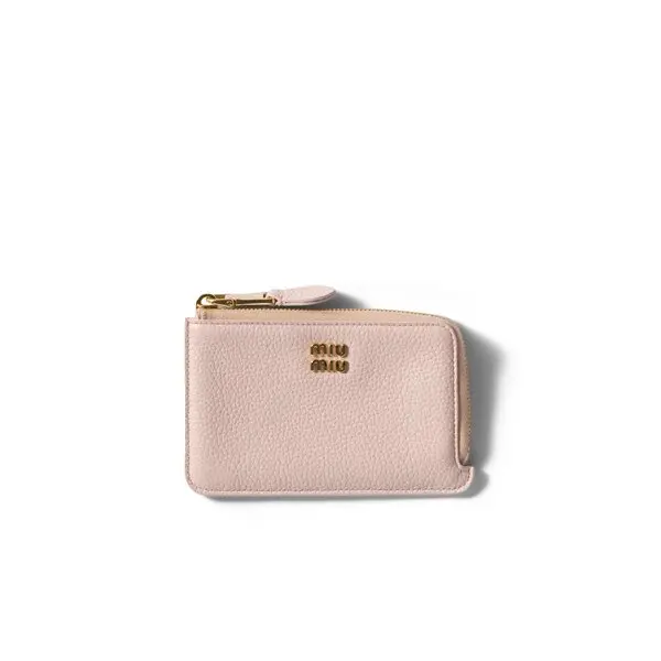 Miu Miu Leather Pouch Card Holder - Gem