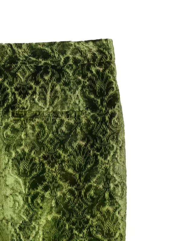 Burberry Damask-pattern Velvet Trousers - Green