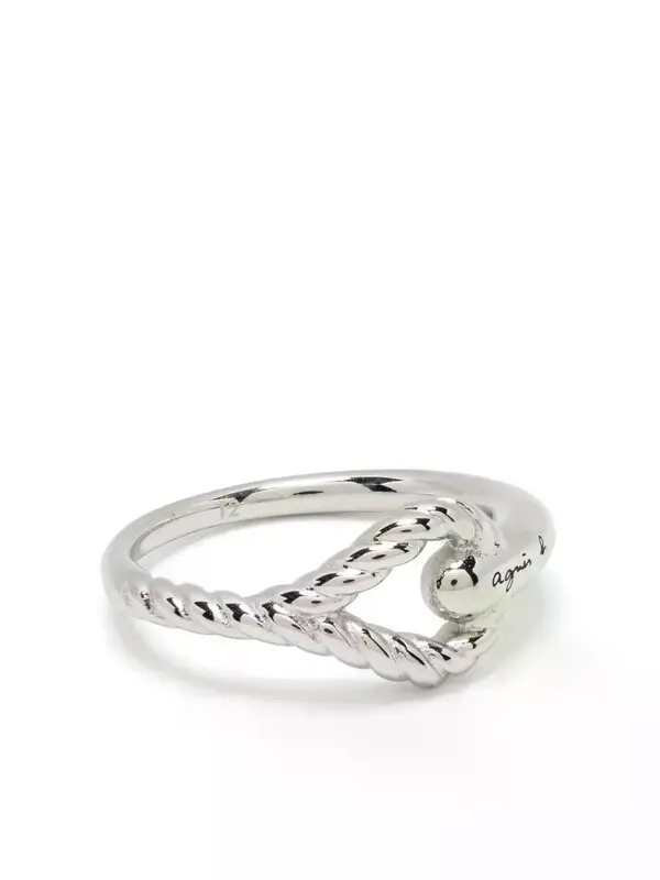 AGNÈS B. Anchor Knot Twist Ring - Silver
