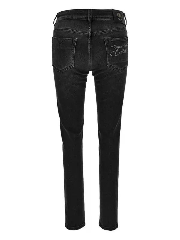 Versace Embroidered Logo Skinny Jeans