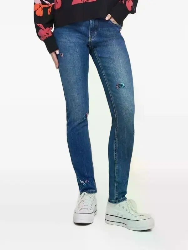 Desigual Sequin Embellished Jeans