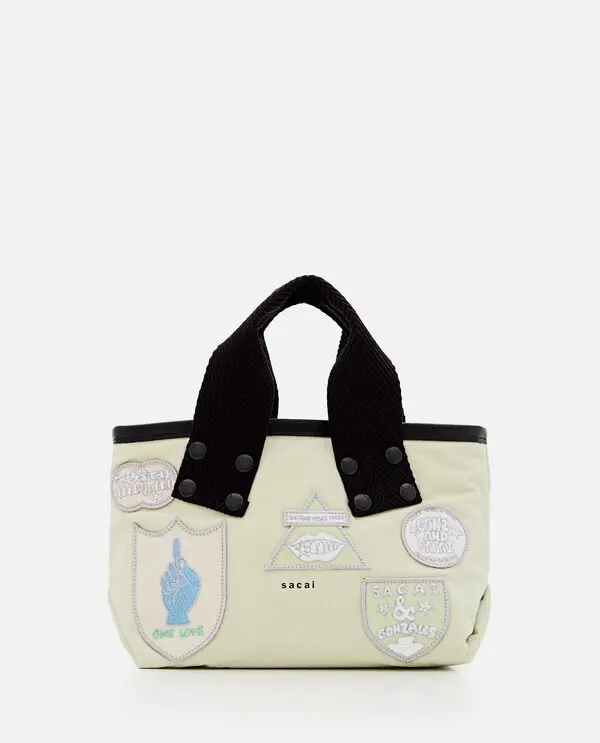 Sacai X Marc Gonzales Small Tote Bag With Patches - Multicolor