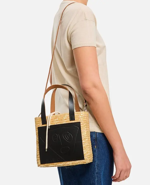 Plan C Mini Raffia Shopper