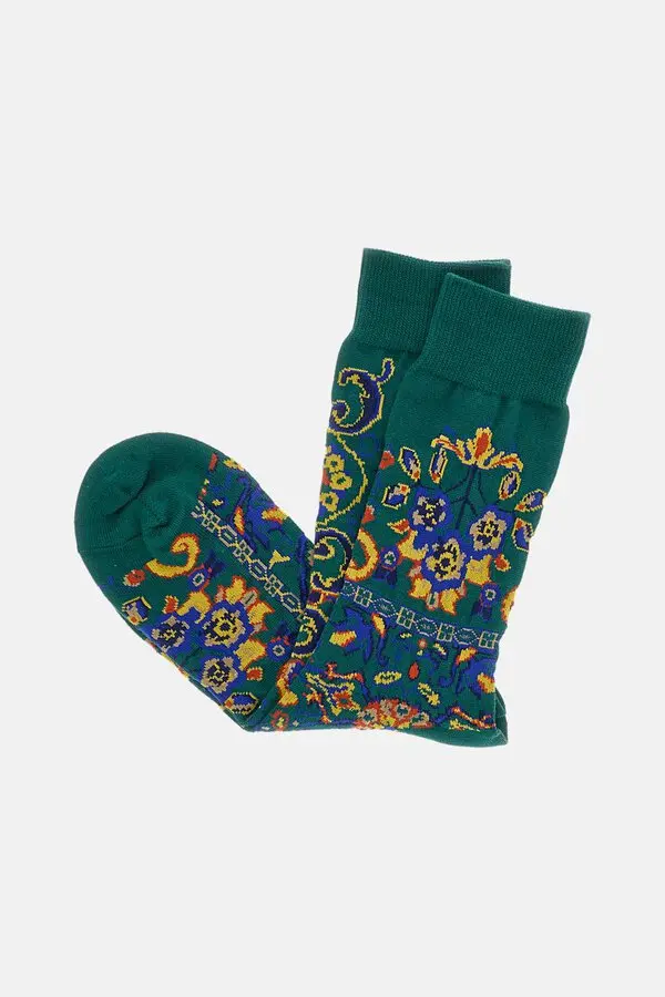 Sacai Floral Ankle Socks - Green