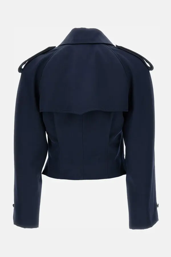 Alexander McQueen Short Wool Jacket - Blue