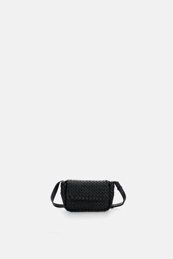 Bottega Veneta Padded Woven Shoulder Bag - Black