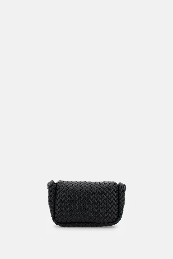 Bottega Veneta Padded Woven Shoulder Bag - Black