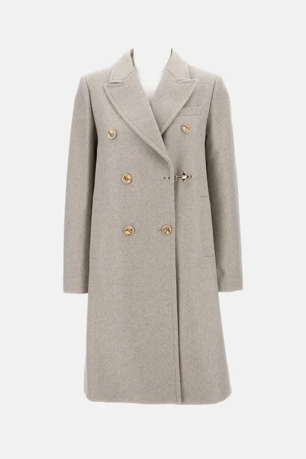 FAY Long Double-breasted Coat - Rose