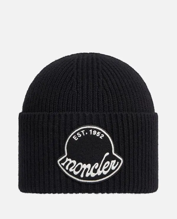 Moncler Ribbed Beanie - Black