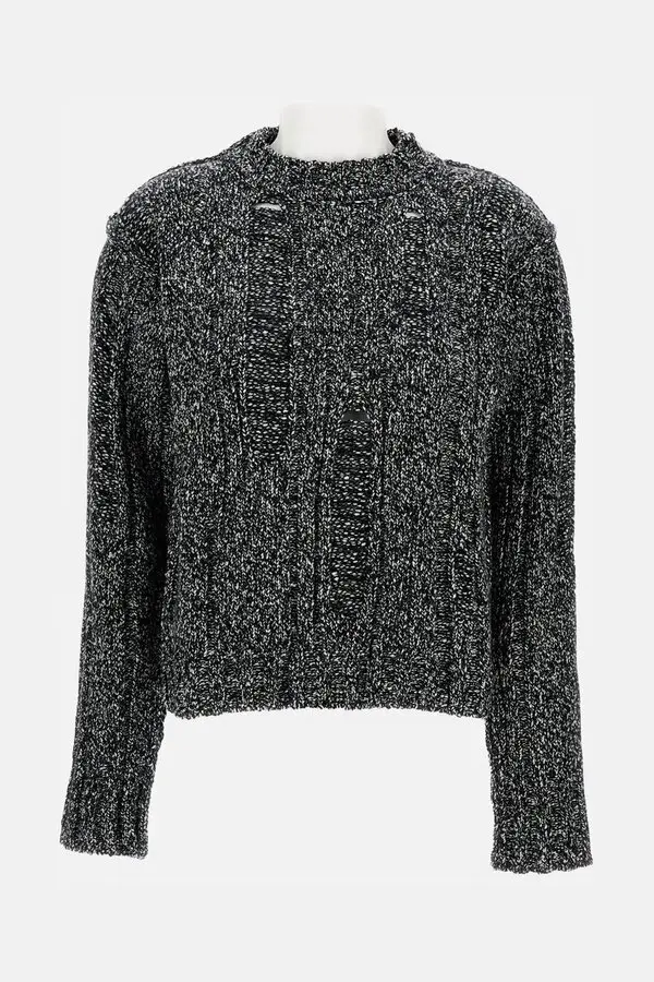 DURAZZI MILANO Mouliné Worn Effect Sweater - Black