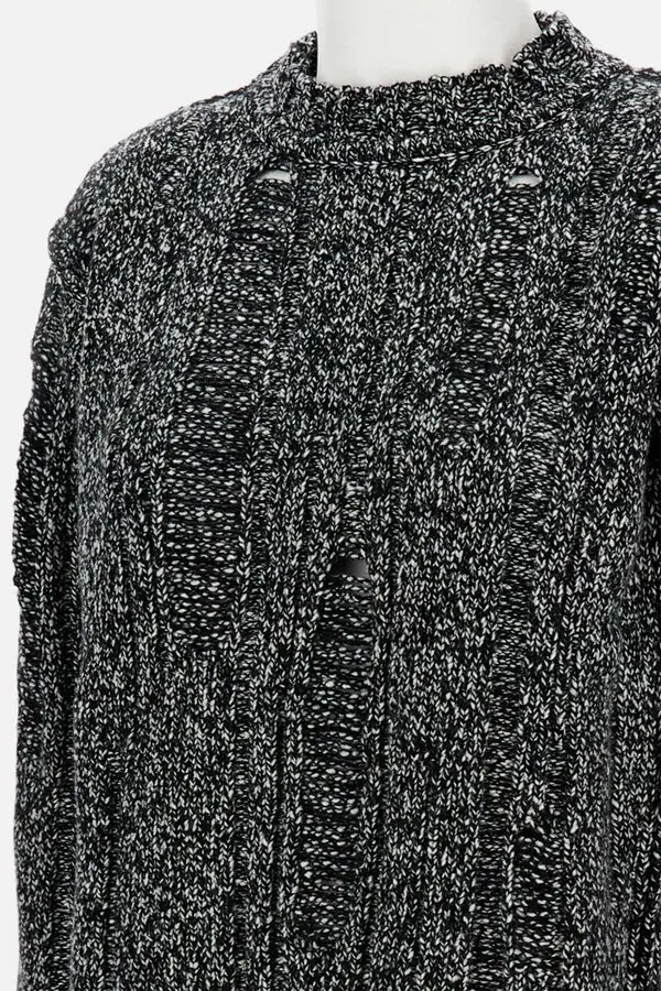 DURAZZI MILANO Mouliné Worn Effect Sweater - Black