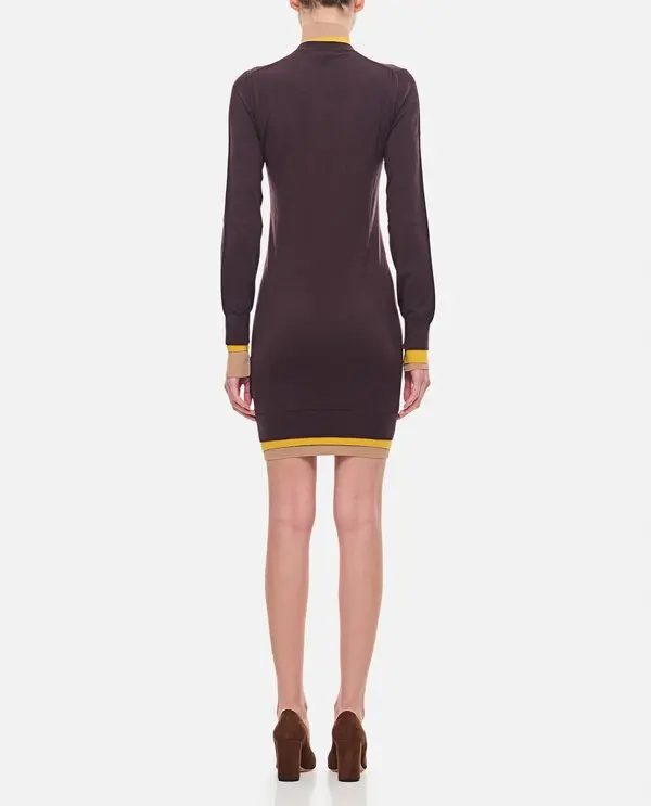 Fendi Short Dress With Layered Trims - Viola