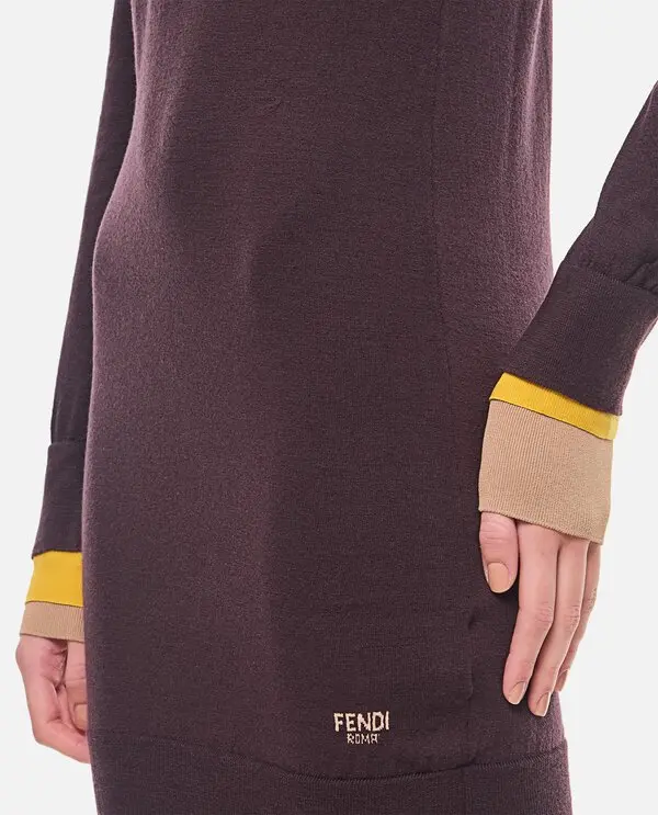 Fendi Short Dress With Layered Trims - Viola