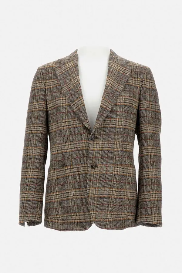 FAY Overcheck Wool Jacket
