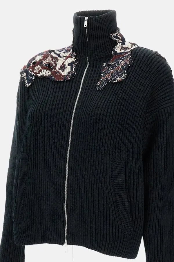 DURAZZI MILANO Knit Bomber Jacket - Black